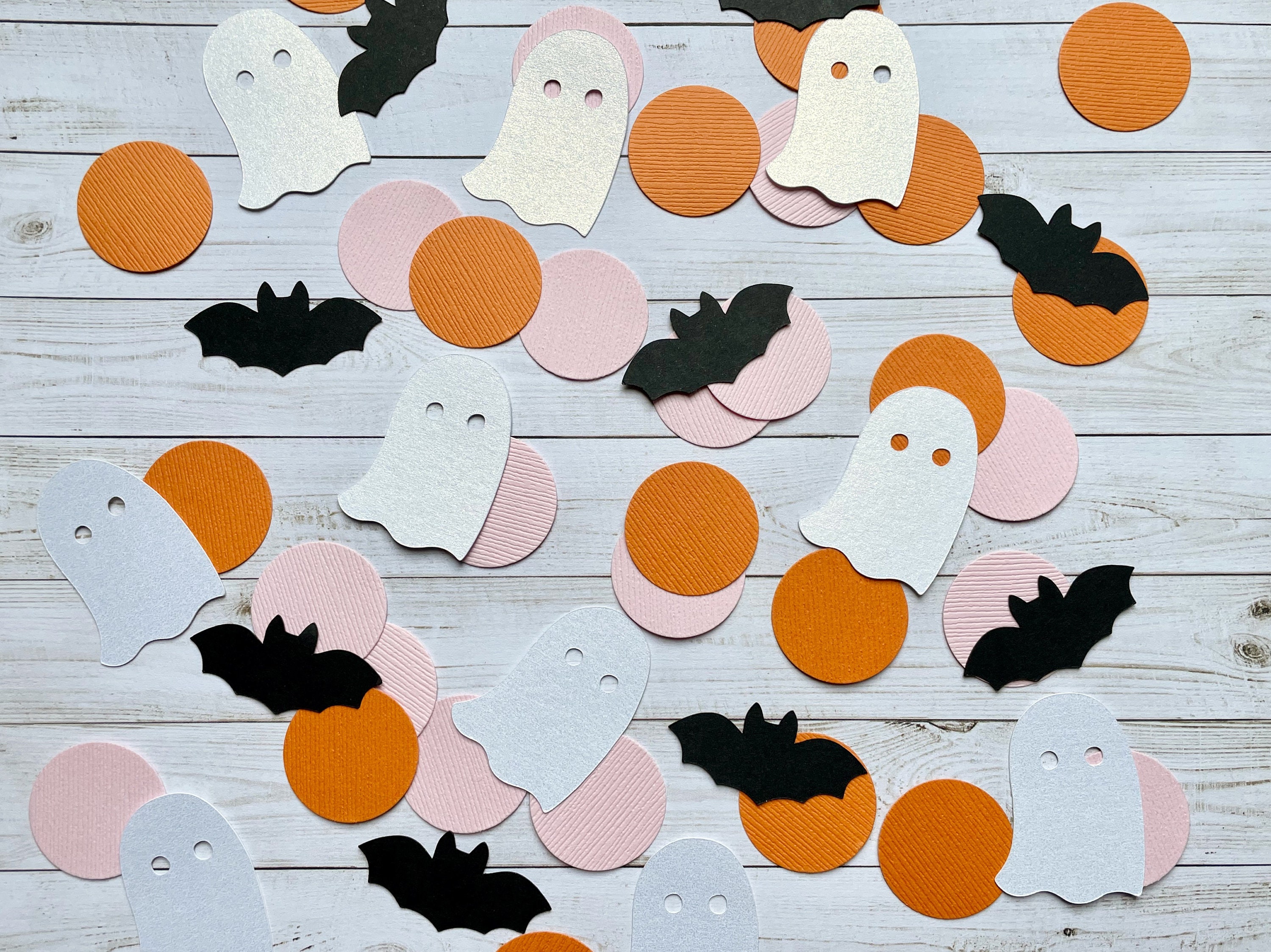 50 Pink Halloween Confetti Mix Spooky Girl Ghost Confetti - Etsy