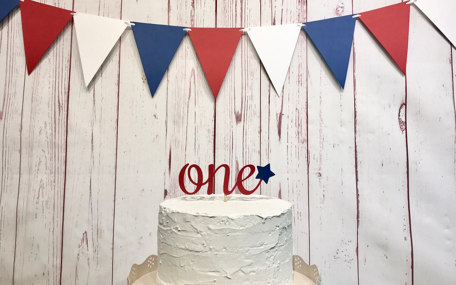 Fourth of July Smash Cake Topper One Cake Topper Patriotic - Etsy