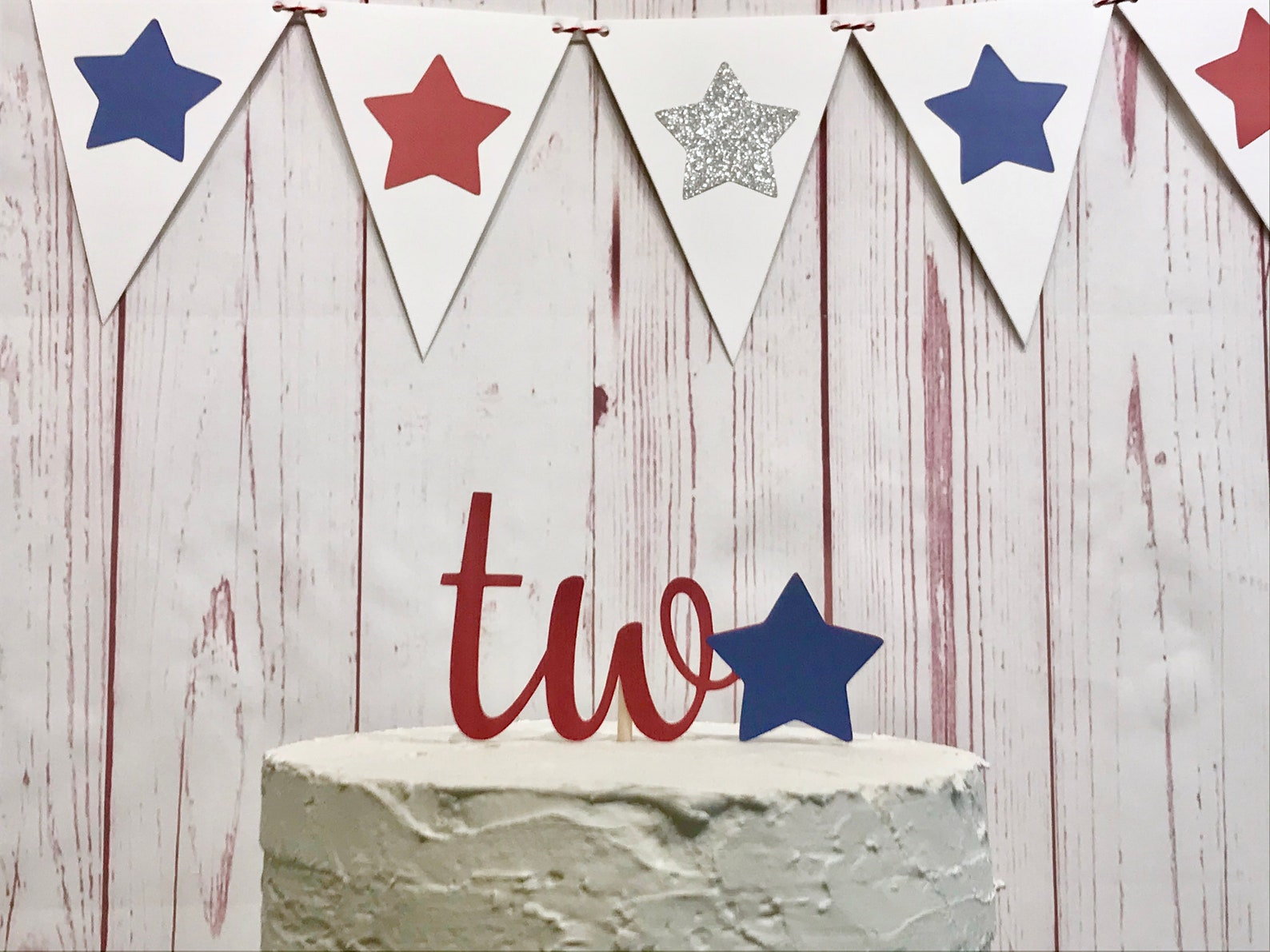 Red White and Two Birthday Package Fourth of July Birthday | Etsy