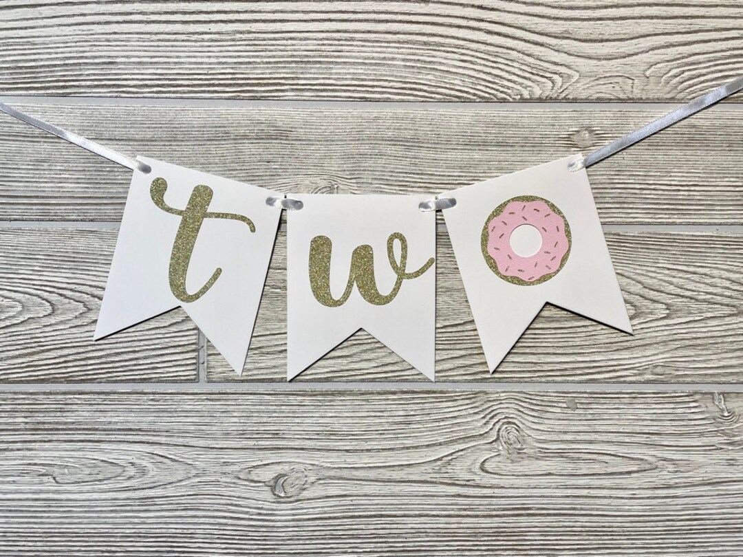 Two Highchair Banner, Two Sweet Birthday Banner, Two Sweet Donut, Girl ...