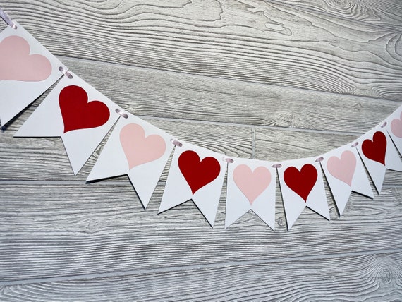 Red and Pink Heart Garland, Valentines Day Birthday, Valentine Heart ...