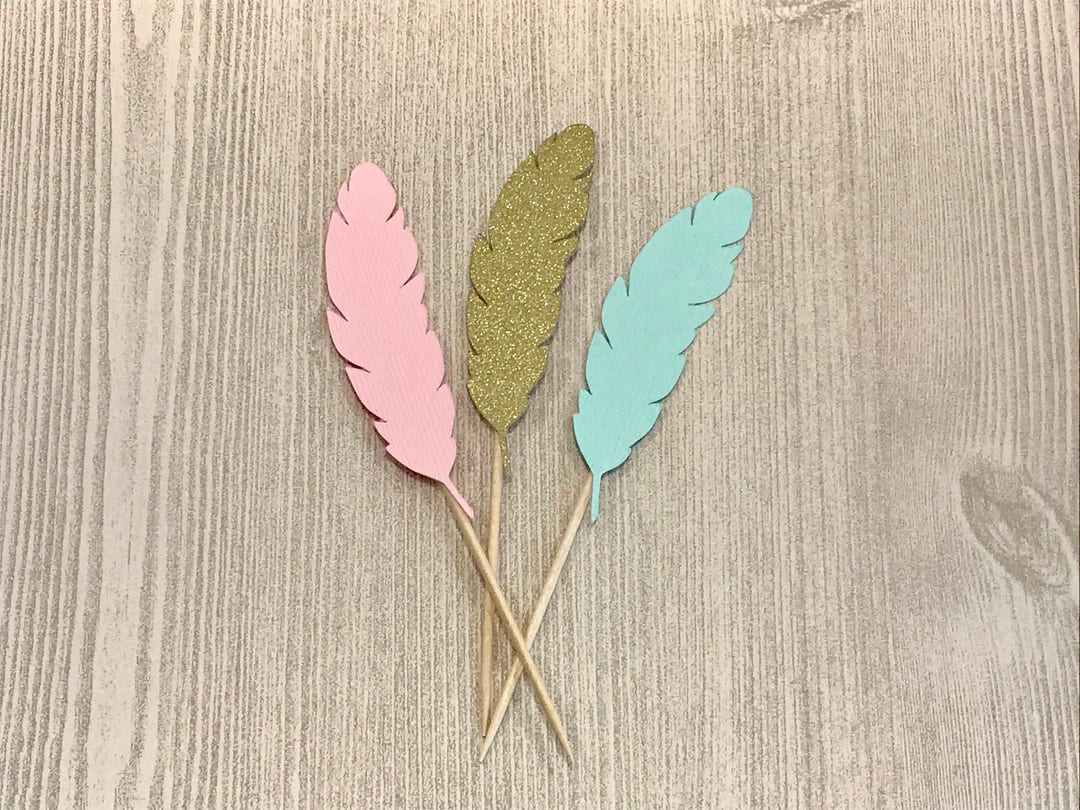 Feather Cupcake Toppers, Wild One Birthday, Two Wild Birthday, Tribal ...
