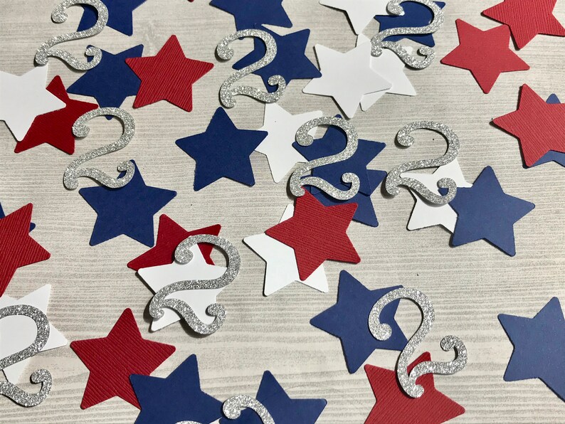 50 Red White and Two Birthday Confetti Number 2 Confetti - Etsy