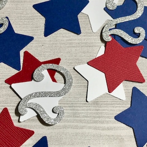 50 Red White and Two Birthday Confetti Number 2 Confetti - Etsy