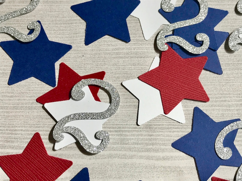 50 Red White and Two Birthday Confetti Number 2 Confetti - Etsy