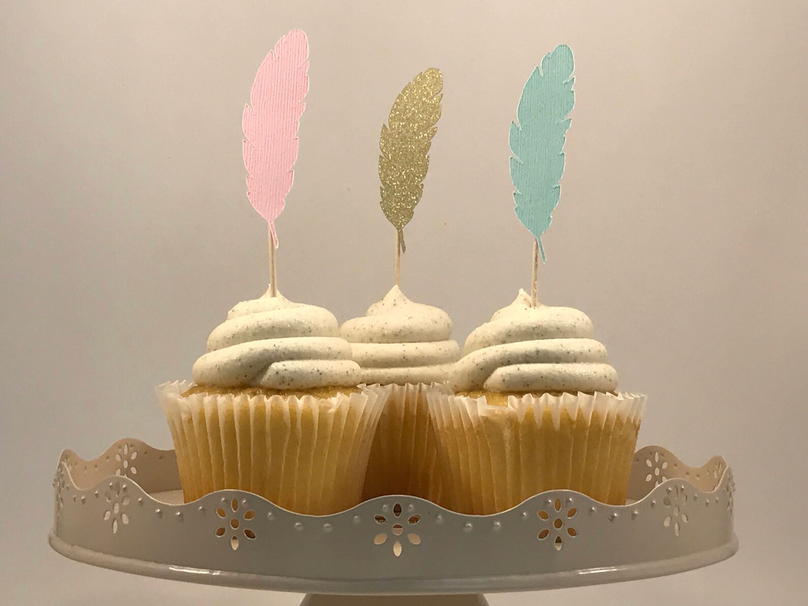 Feather Cupcake Toppers Wild One Birthday Two Wild Birthday - Etsy