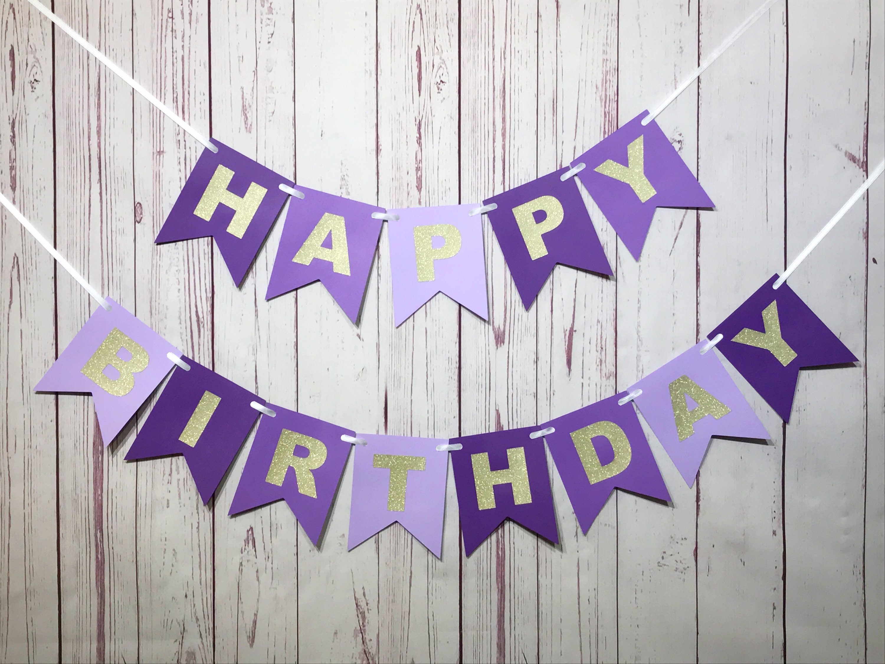 Purple Happy Birthday Banner