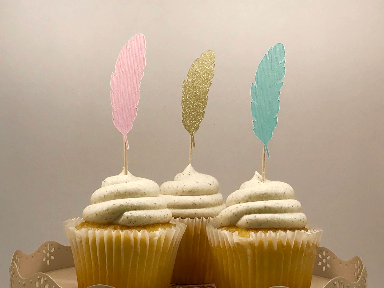 Feather Cupcake Toppers Wild One Birthday Two Wild Birthday - Etsy