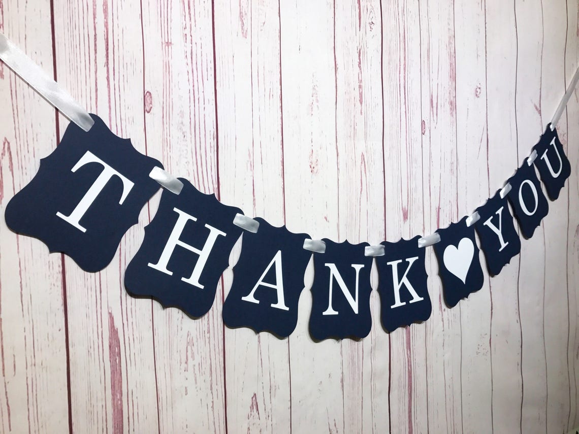 Thank You Banner Wedding Photo Prop Thank You Card Sign | Etsy