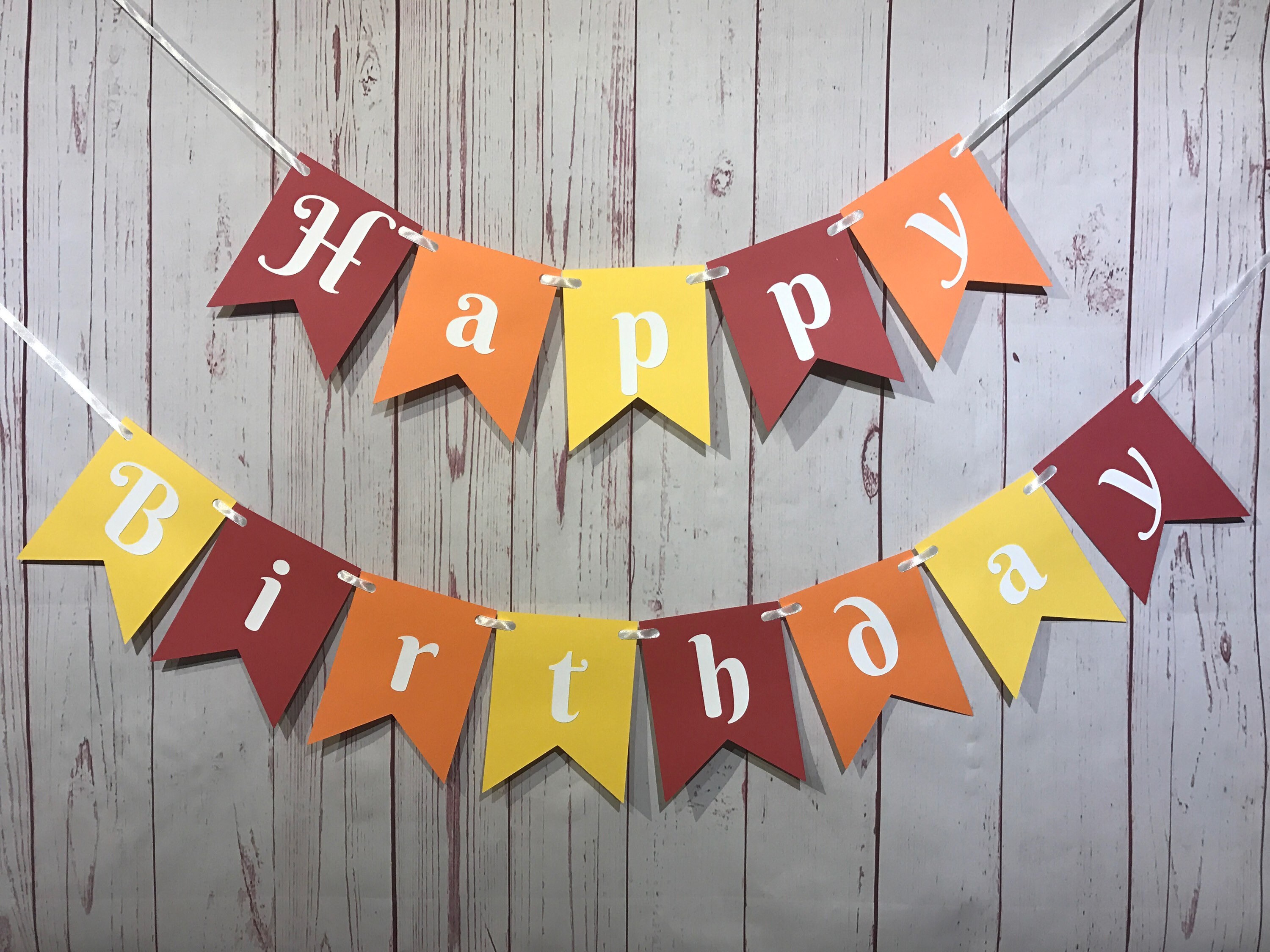 Fall Birthday Banner Rustic Banner Fall Happy Birthday | Etsy