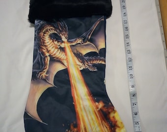 Fire Dragon XL Christmas Stocking | Etsy