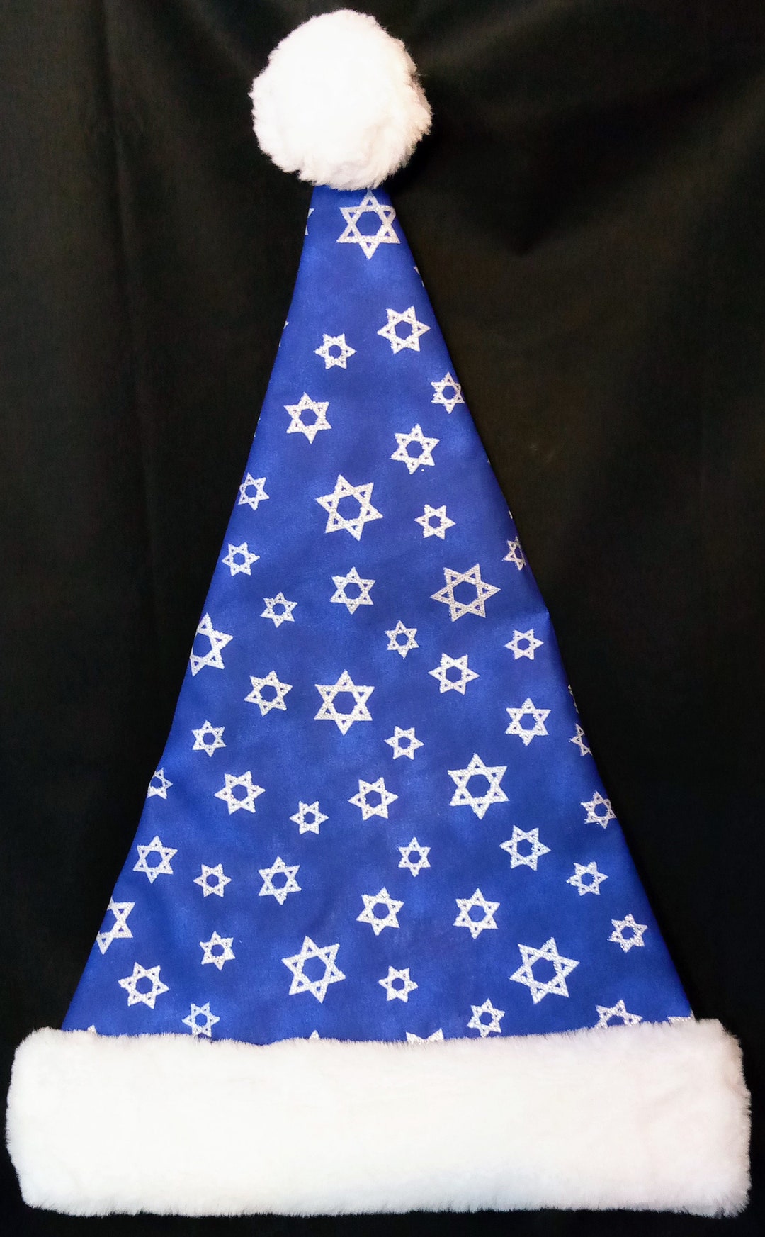 Christmas Santa Hat Featuring Silver David Star - Etsy
