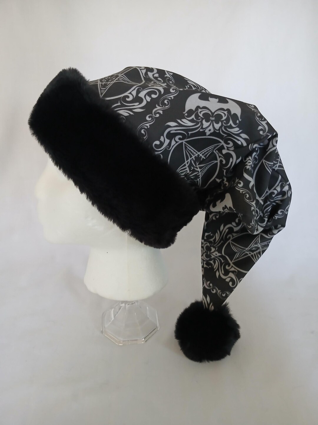 Black Pentagram Baphomet Christmas Santa Hat - Etsy