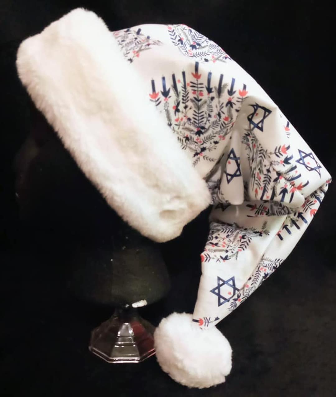 Hanukkah Christmas Santa Hat Featuring David Star & Menorah, Your ...