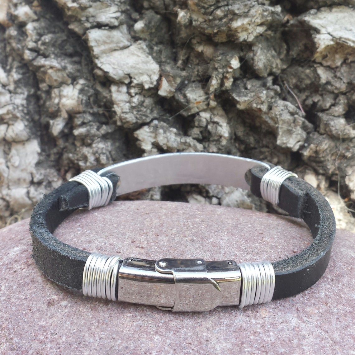 Free Shipping Personalized Men Bracelet Leather Bracelet Etsy