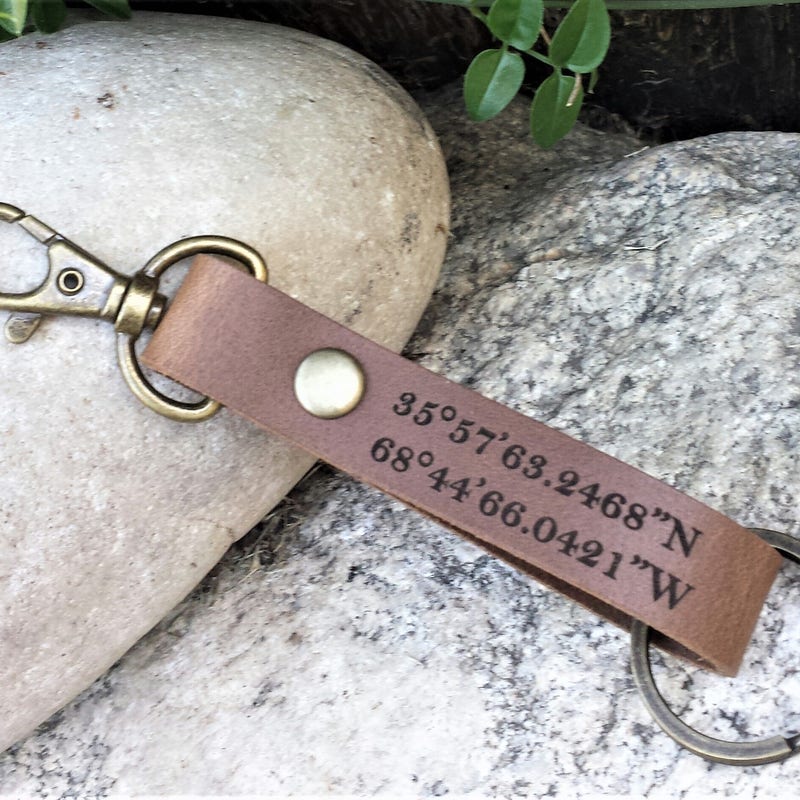 Coordinates Keychain - Etsy