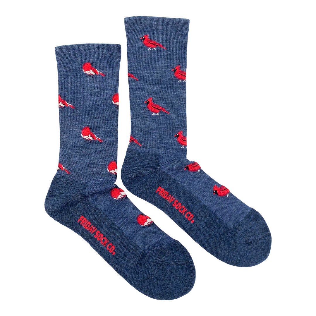 Men's Wool Socks Cardinal and Robin Friday Sock Co Mismatched Socks ...