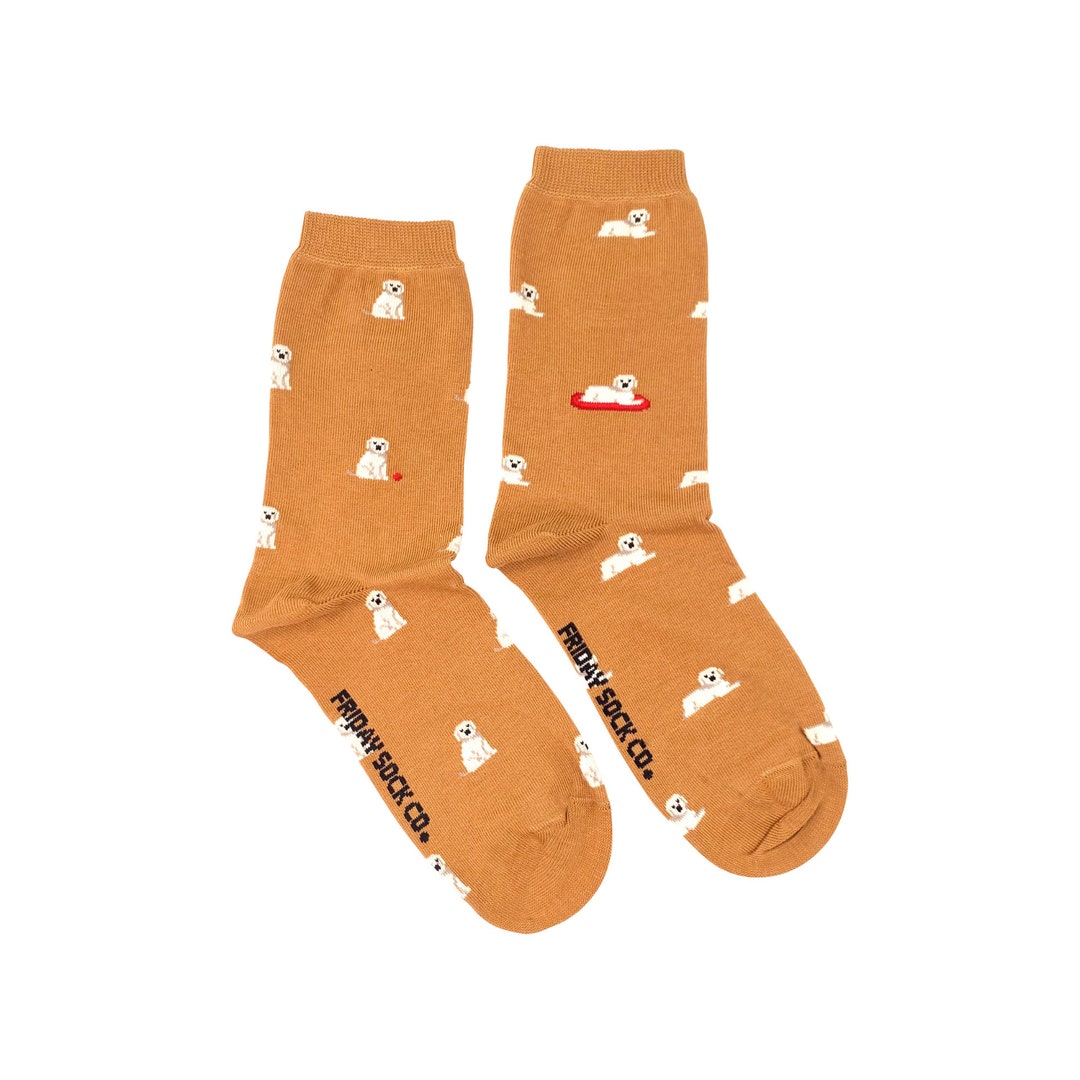 Women's Socks | Tiny Golden Dog | Friday Sock Co. Mismatched Socks ...