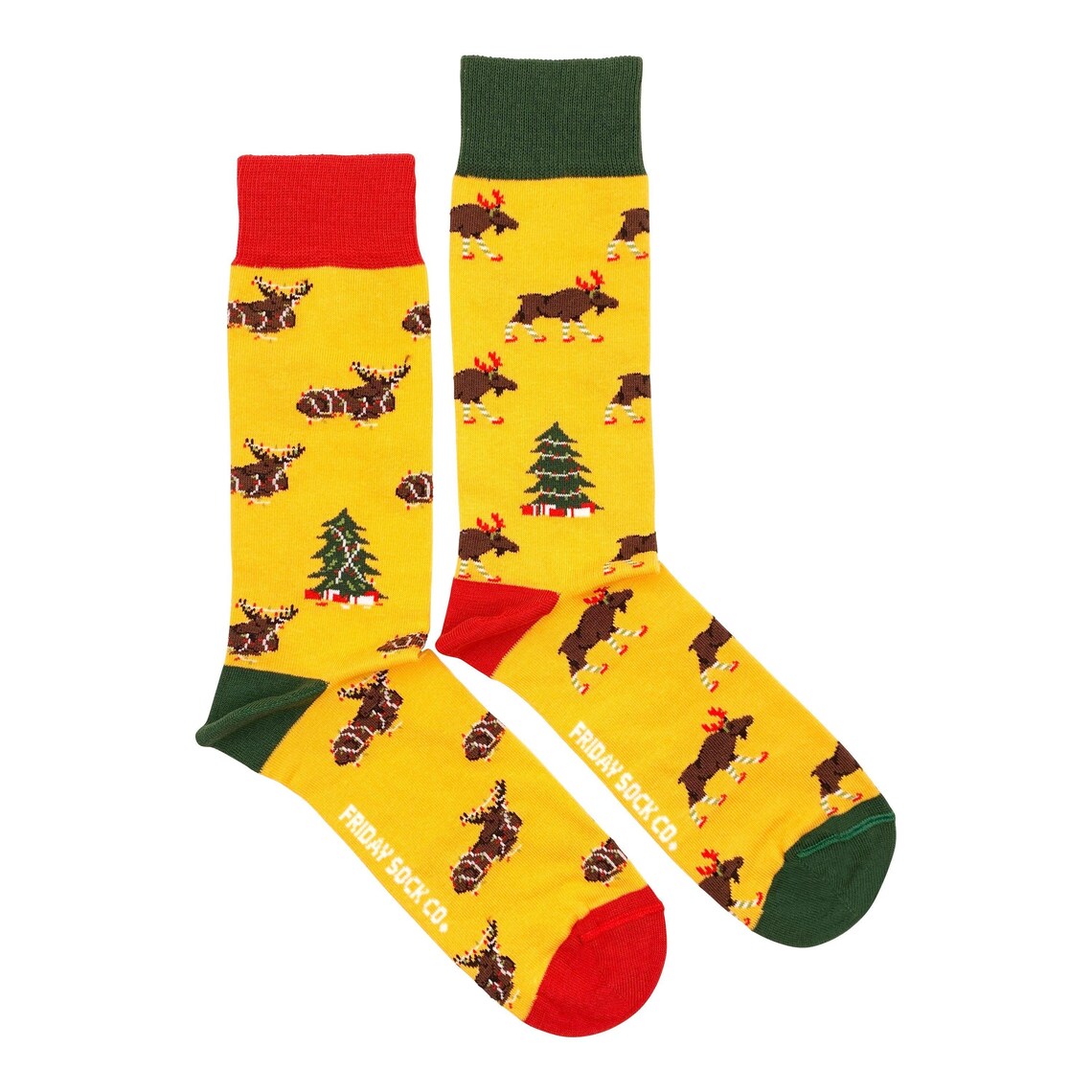 Men's Socks | Christmas Moose | Friday Sock Co. Mismatched Socks | Ugly ...
