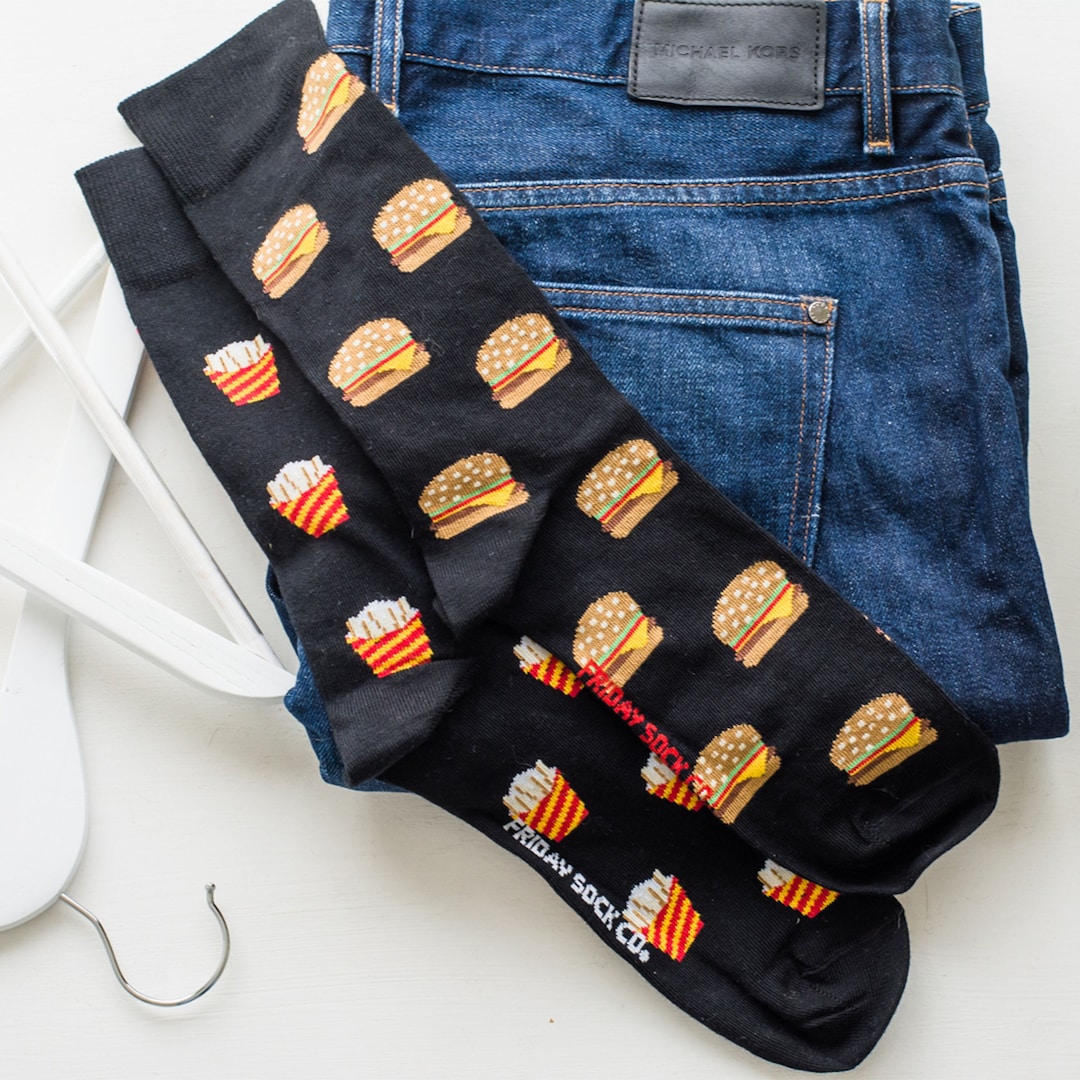 Men's Socks Burger & Fries Friday Sock Co Mismatched Socks Food Socks ...