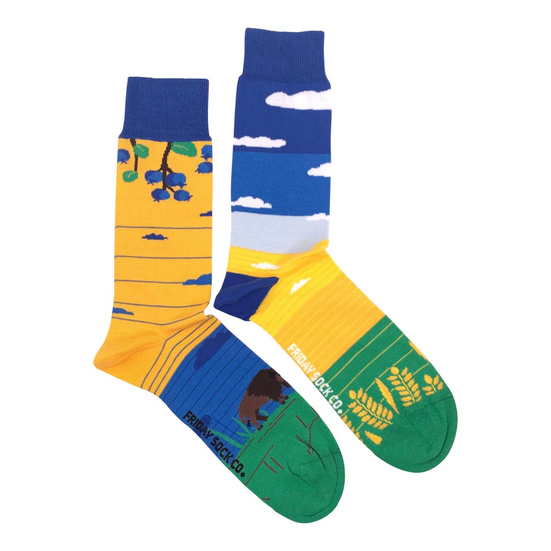 Mens Socks | Prairies Canadian Landscape Socks | Friday Sock Co ...