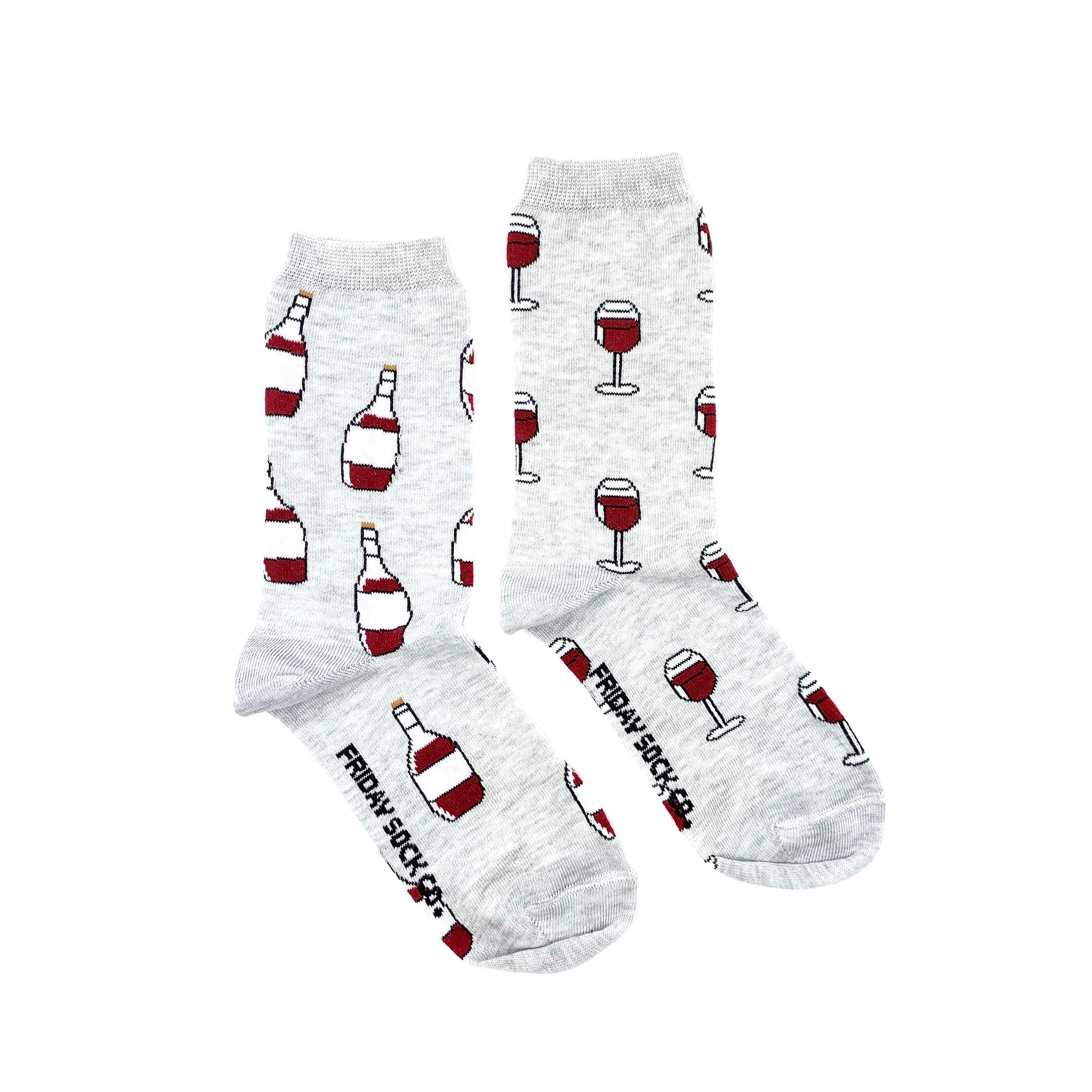 Womens Socks Wine And Wine Glass Mismatched Socks Red Etsy