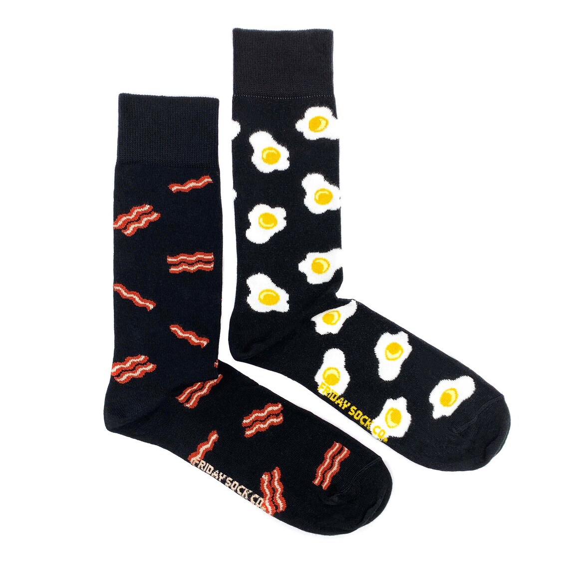 Bacon and Eggs Socks | Friday Socks | Fun Mismatched Socks | Cotton ...