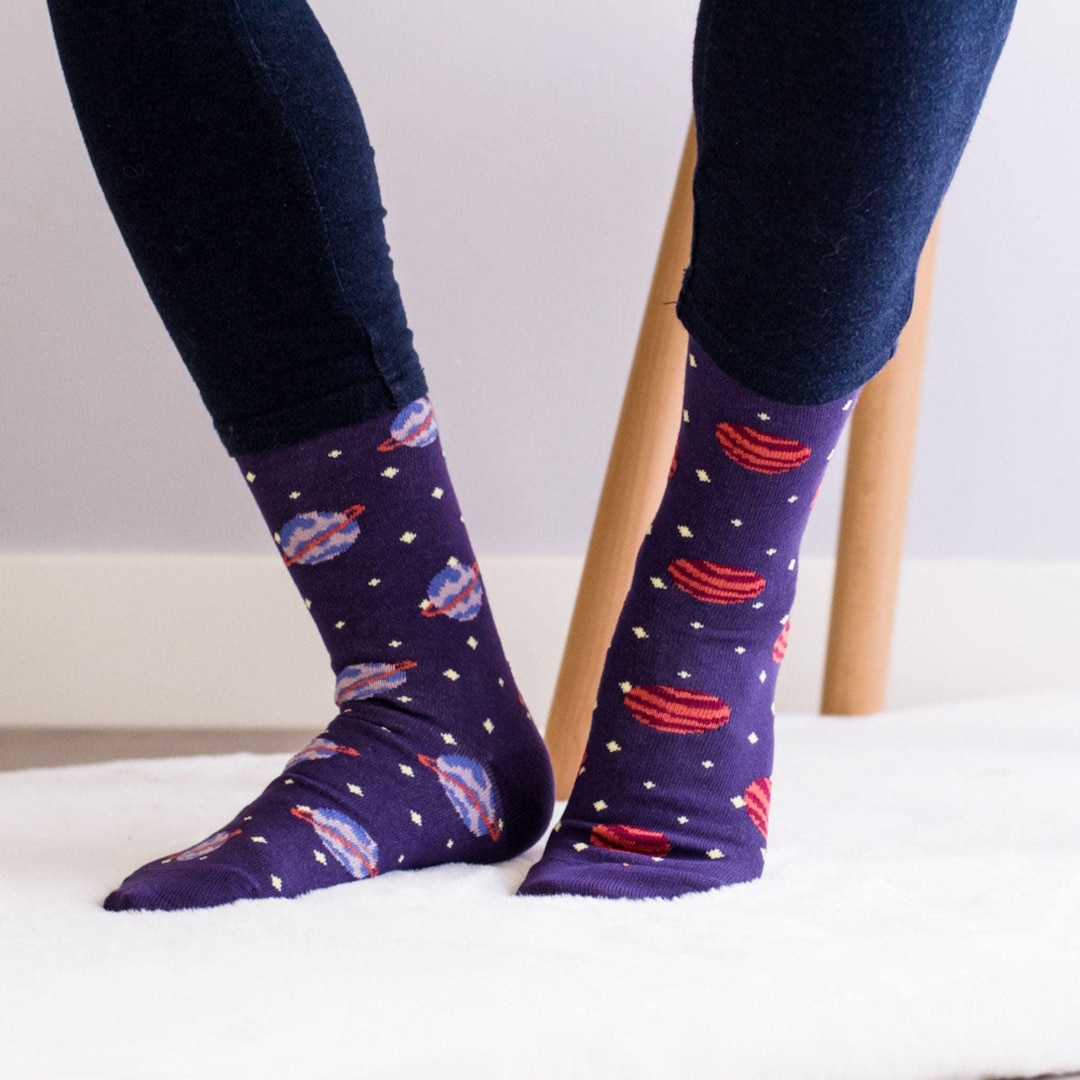 Women's Socks | Jupiter & Saturn | Friday Sock Co Mismatched Socks ...
