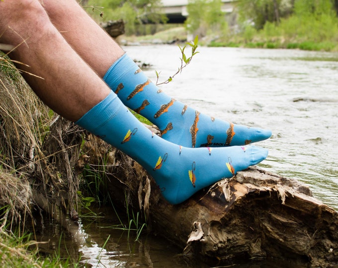Fish Socks, Trout Socks, Fishing Socks, Fisherman, Fishing Gift, Men's ...