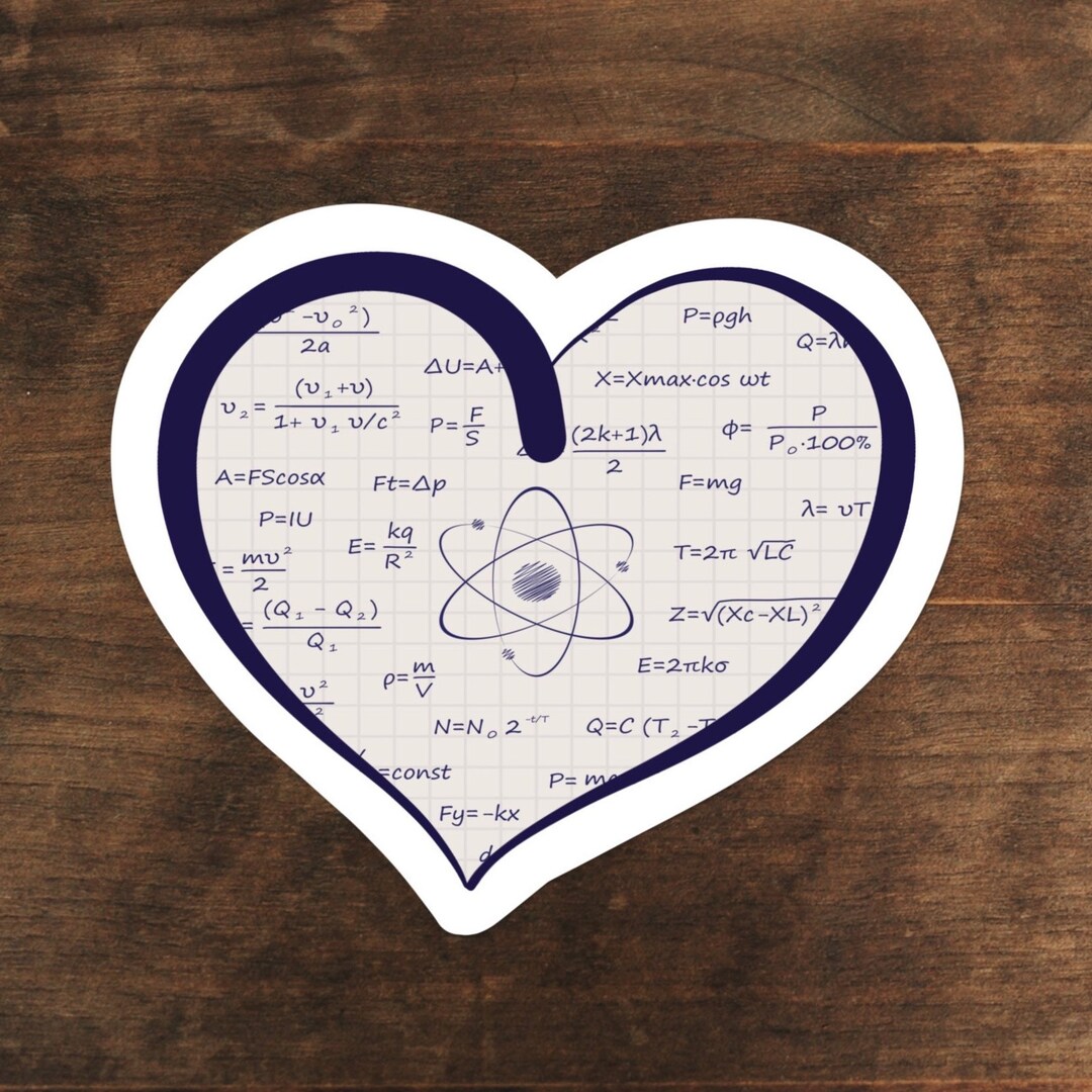 I Love Physics Sticker Physics Sticker Science Sticker - Etsy
