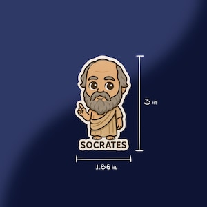 Cute Socrates Sticker – Greek Philosopher Vinyl Sticker for Laptop ...