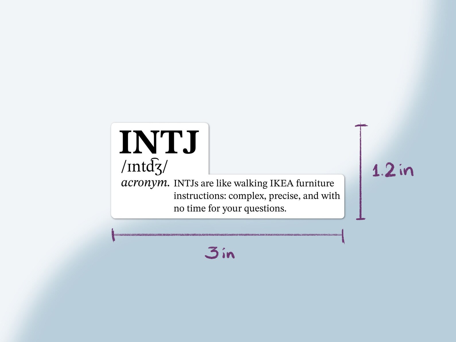 Funny INTJ Definition Sticker MBTI Personality Type - Etsy