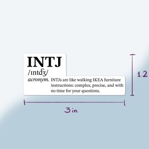 Funny INTJ Definition Sticker | MBTI Personality Type | Introvert ...