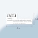 Funny INTJ Definition Sticker MBTI Personality Type Introvert Sticker ...