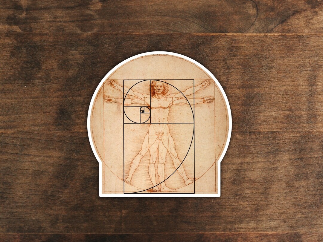 Vitruvian Man Golden Ratio Sticker | Leonardo Da Vinci Sticker ...