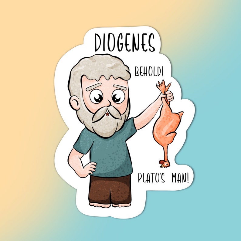 Diogenes the Cynic Behold Platos Man Philosophy Sticker - Etsy