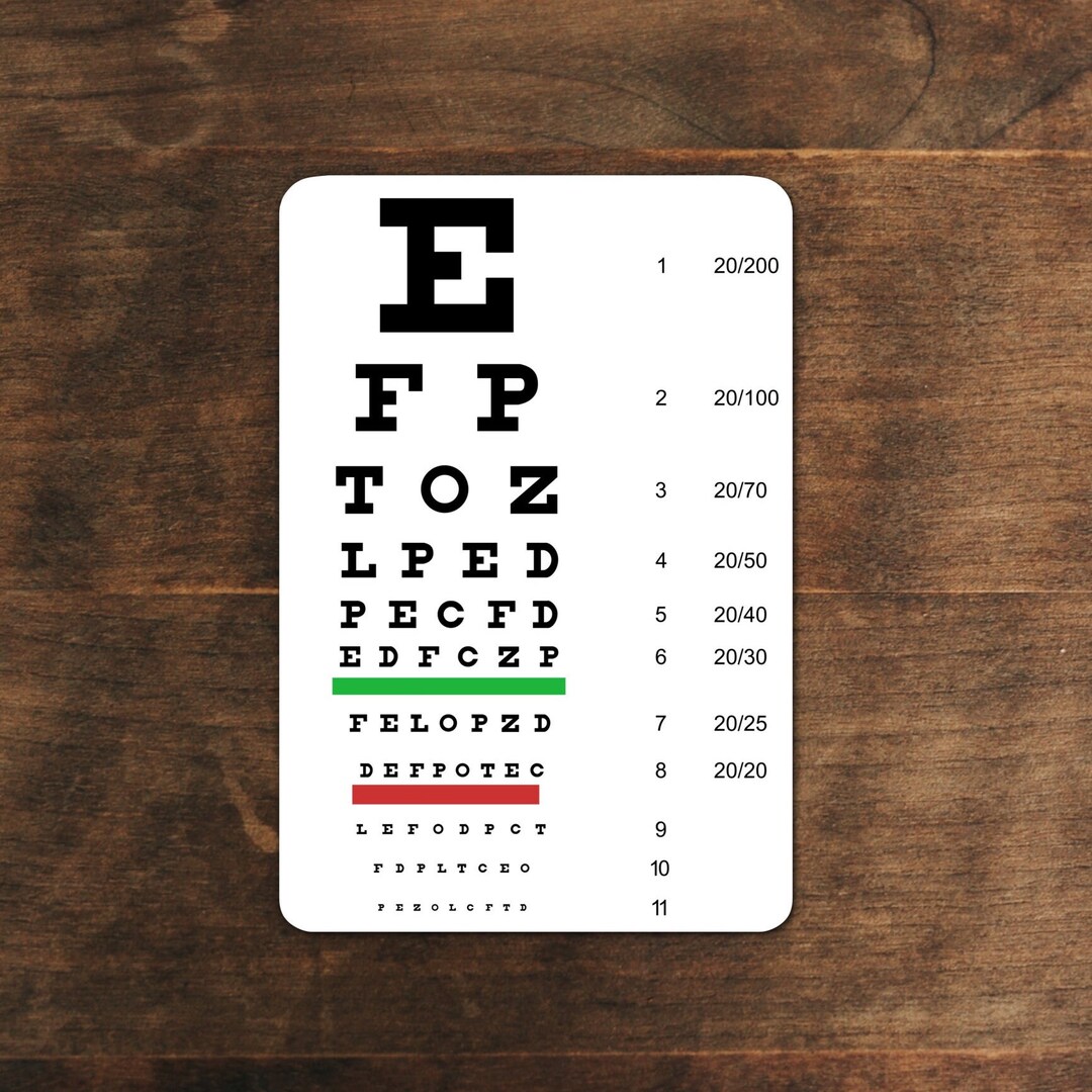Eyesight Test Sticker | Fun Sticker for Eye Health - Etsy