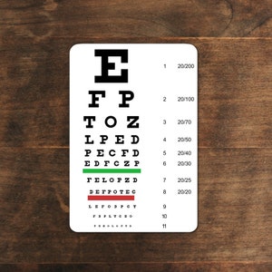 Eyesight Test Sticker | Fun Sticker for Eye Health - Etsy