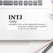 Funny INTJ Definition Sticker MBTI Personality Type Introvert Sticker ...