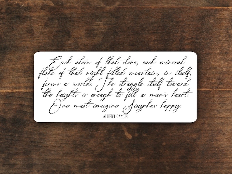 One Must Imagine Sisyphus Happy Albert Camus Sticker - Etsy