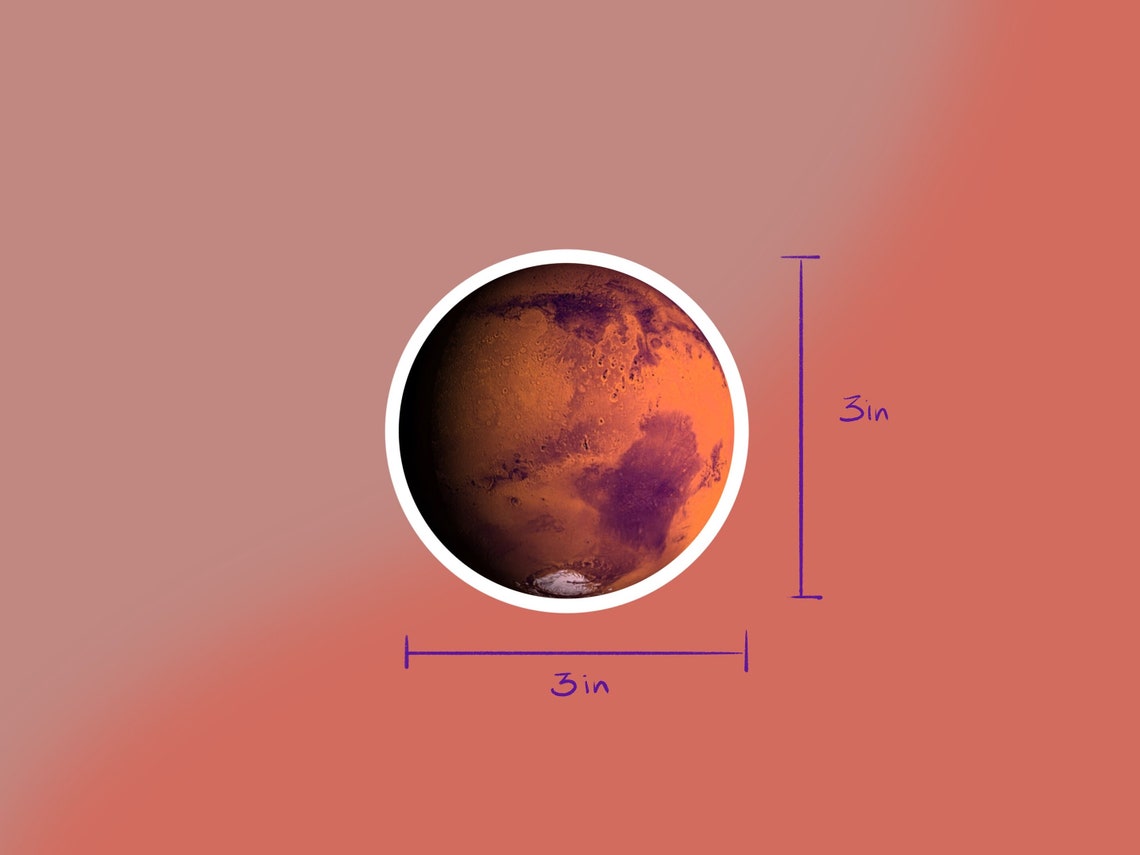 Mars Sticker Science Sticker Astronomy Sticker - Etsy