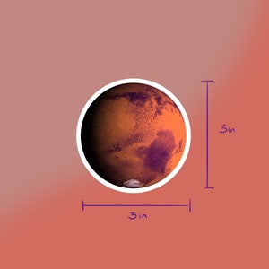 Mars Sticker | Science Sticker | Astronomy Sticker - Etsy