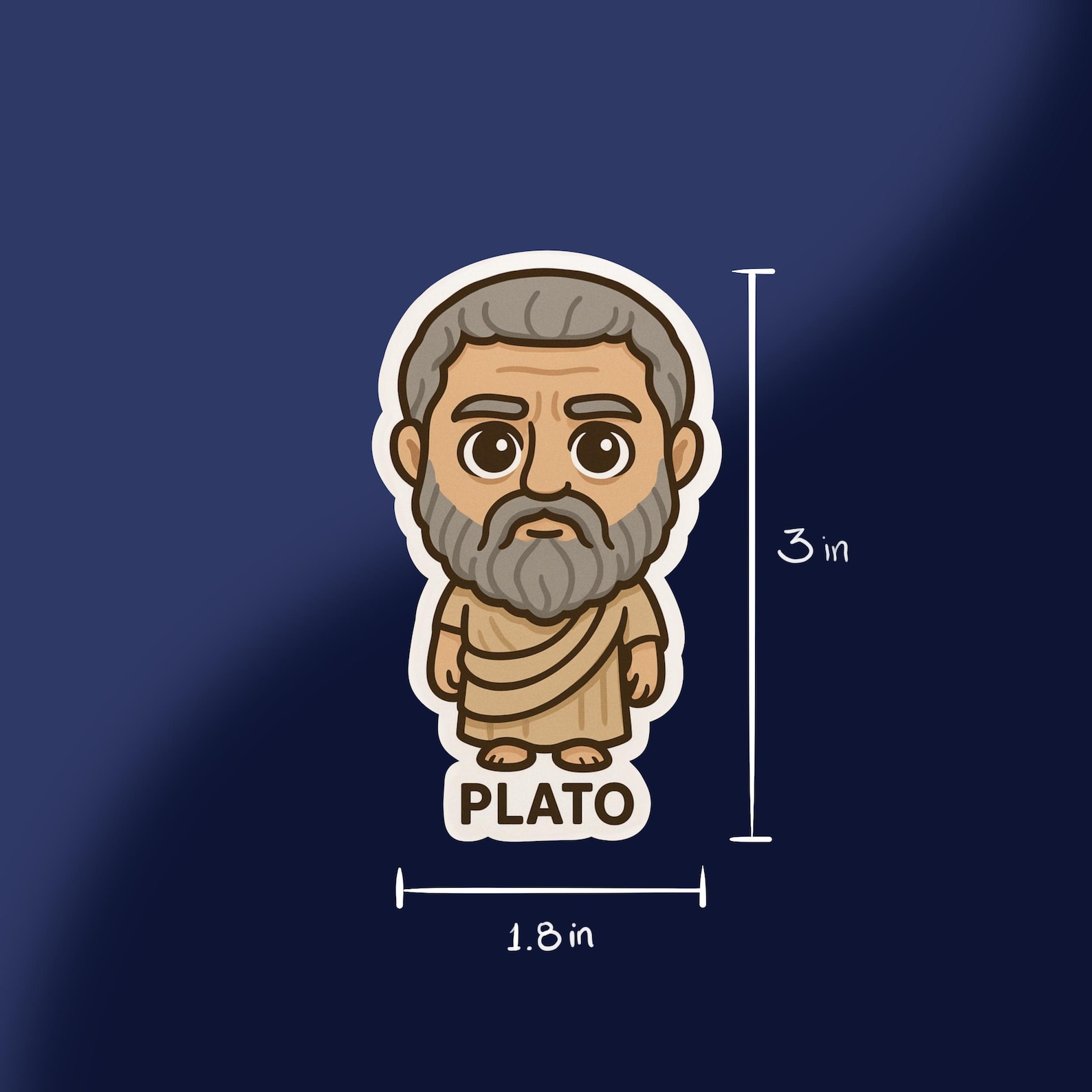 Chibi Plato Sticker: Greek Philosopher Vinyl Decal - Etsy