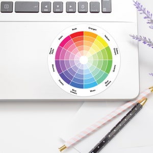 Color Wheel Sticker: Vibrant Vinyl Decal for Artists - Etsy