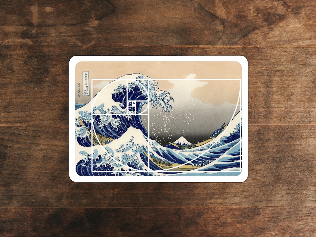 The Great Wave off Kanagawa Golden Ratio | Fibonacci Spiral | Art ...