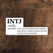 Funny INTJ Definition Sticker MBTI Personality Type Introvert Sticker ...