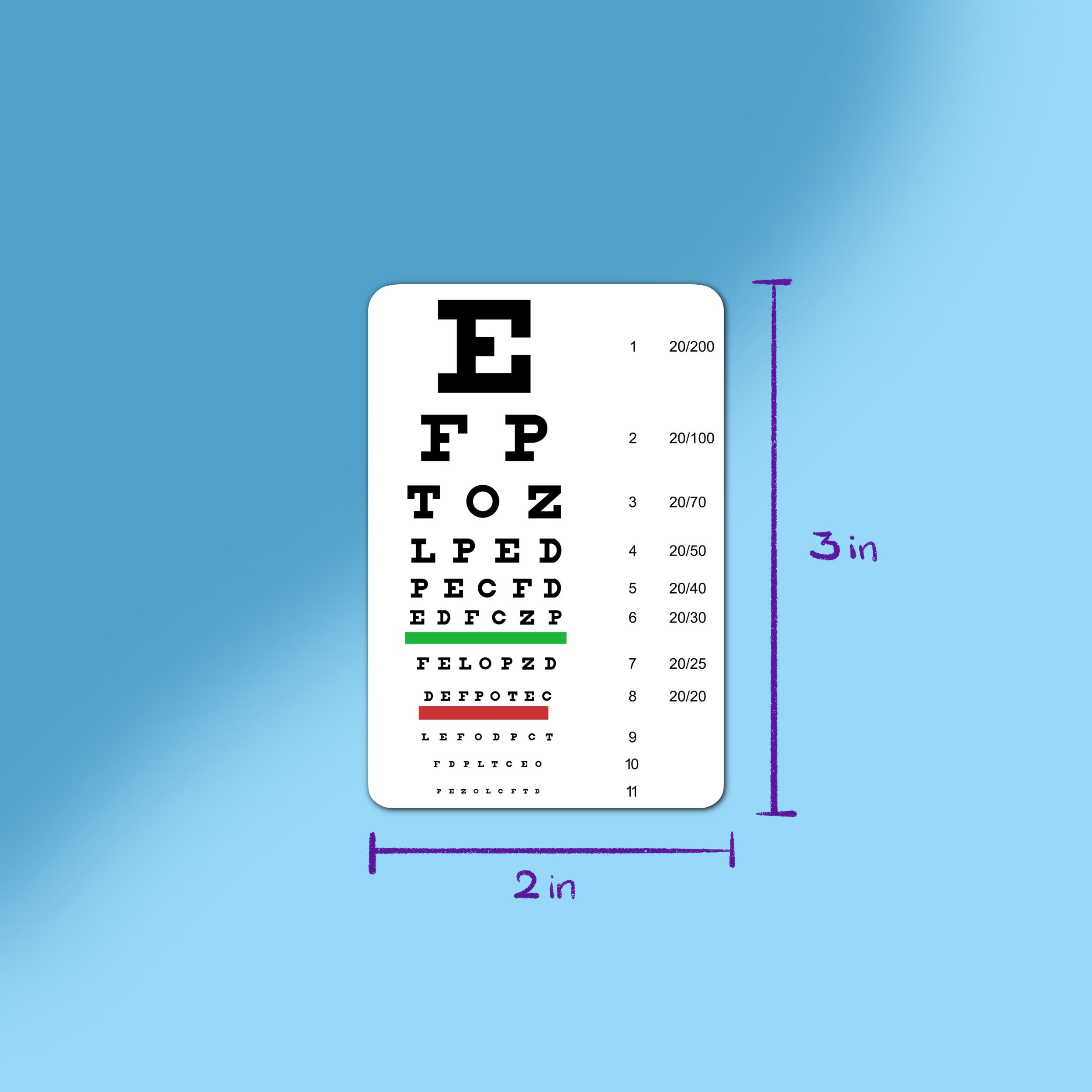Eyesight Test Sticker | Fun Sticker for Eye Health - Etsy