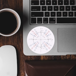 Unit Circle Trigonometry Vinyl Sticker: Math Student Gift - Etsy