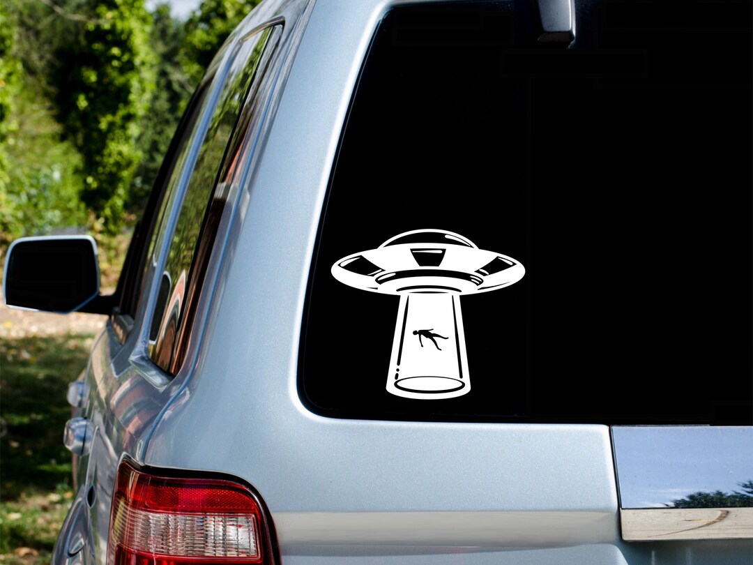 Alien Abduction Vinyl Decal Take Me Away Glow-in-the Dark Decal Decal ...