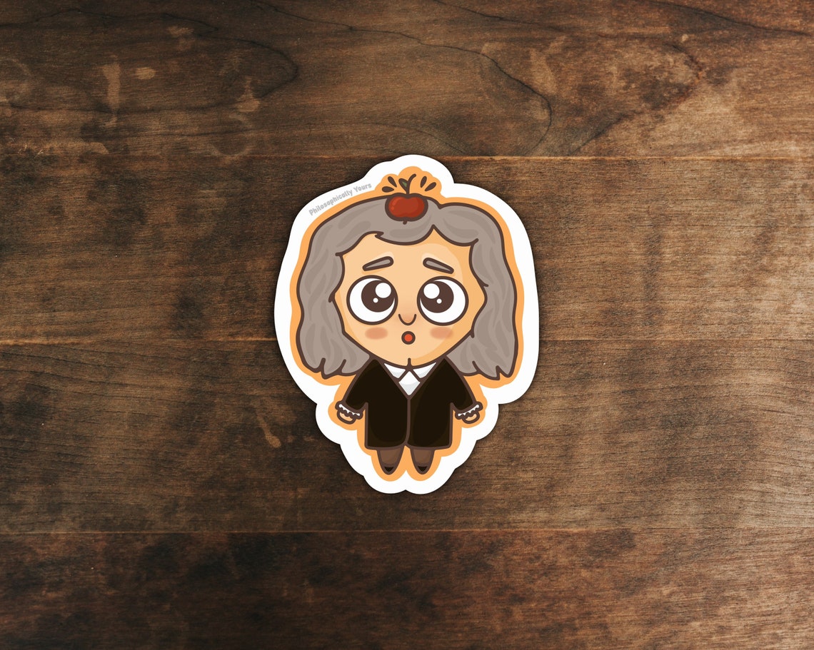 Isaac Newton Cartoon Sticker - Playful Physics Vinyl Decal - Etsy